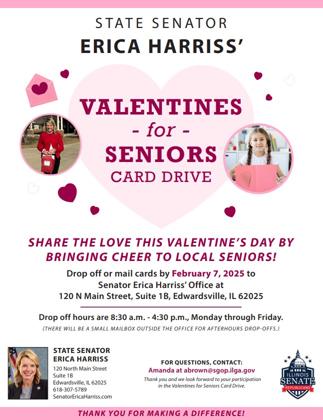 Senator Harriss hosts ‘Valentines for Seniors’ card drive – Illinois ...